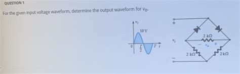 Solved For The Given Input Voltage Waveform Determine The Chegg