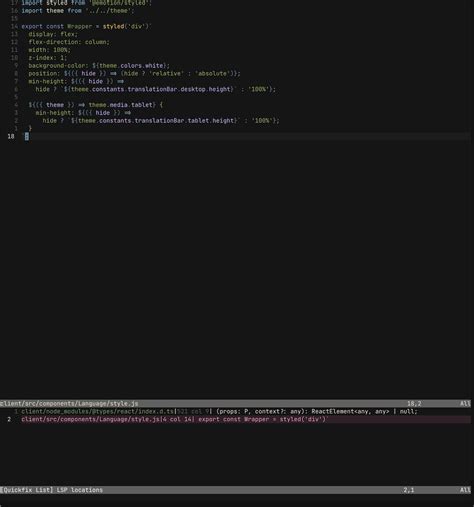 how to ignore node modules when using go to definition with nvim