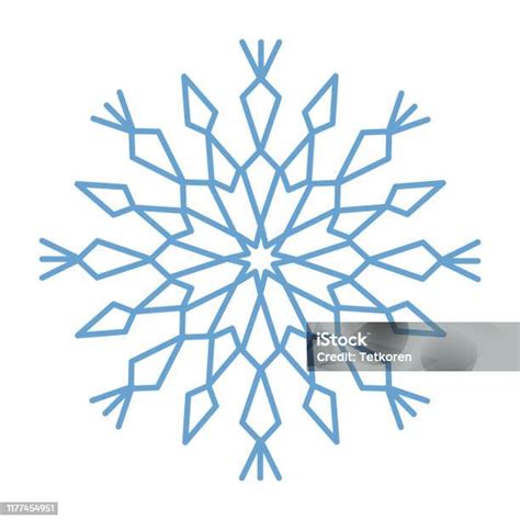 플랫 눈송이 겨울 눈송이 결정 크리스마스 눈 모양과 서리가 내린 시원한 파란색 아이콘 차가운 크리스마스 시즌 서리 눈 장식 벡터 절연 기호 12월에 대한 스톡 벡터 아트 및