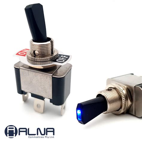 Toggle Switch On Off Spst Blue Led Alna Commodities Pty Ltd