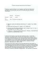 CS 3308 Information Retrieval Forum Unit 6 Solution 1 Docx CS 3308