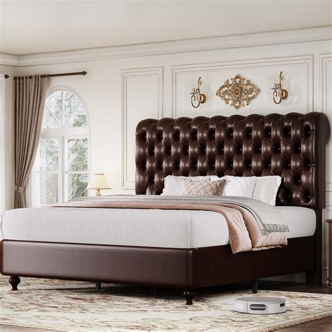 Dwvo King Size Platform Bed Frame With 54 Tall Headboard