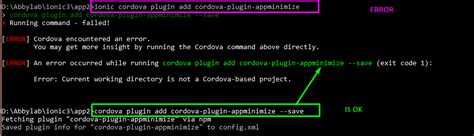 Error Current Working Directory Is Not A Cordova Based Project Ionic V3 Ionic Forum