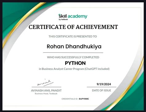 Rohan Dhandhukiya On Linkedin Python Certification Continuouslearning Testbookskillacademy