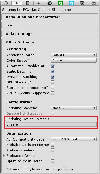 Unityメモ Unity How To Build Unsafe Code
