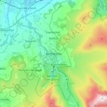 Bethesda Topographic Map Elevation Terrain