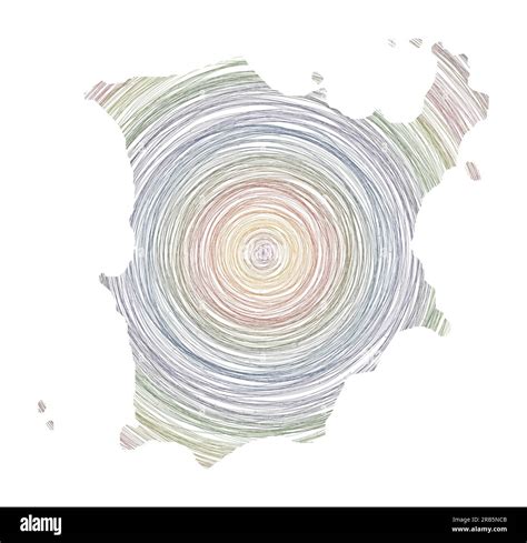 Ko Samui Map Filled With Concentric Circles Sketch Style Circles In The Shape Of The Island
