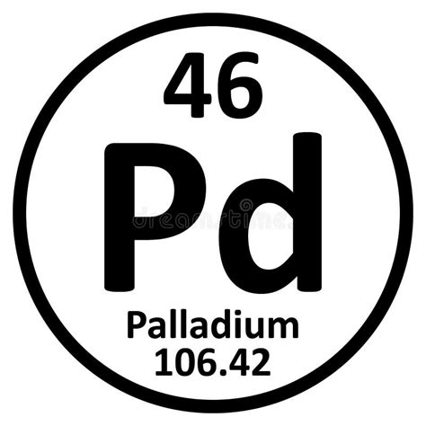 Periodic Table Element Palladium Icon Stock Illustration Illustration