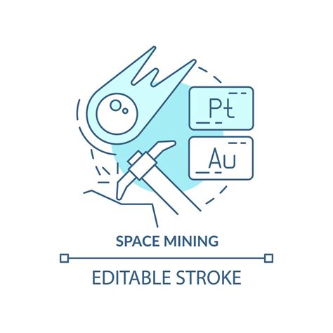 Space Mining Turquoise Concept Icon Mineral Resources Exploration Spacetech Trend Abstract