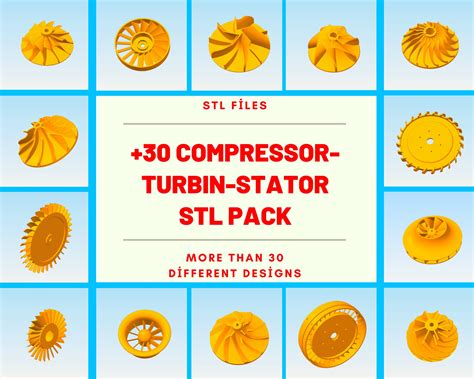 Compressor Turbin Stator Collection Stl Files Stl Package 3d Printing 3d Printed 3d Models