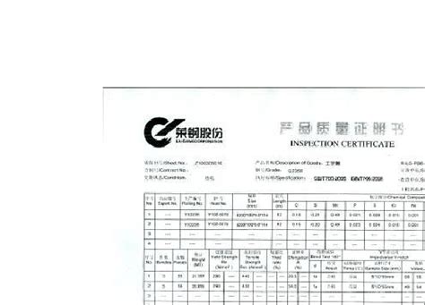 钢材质量证明书word文档在线阅读与下载无忧文档