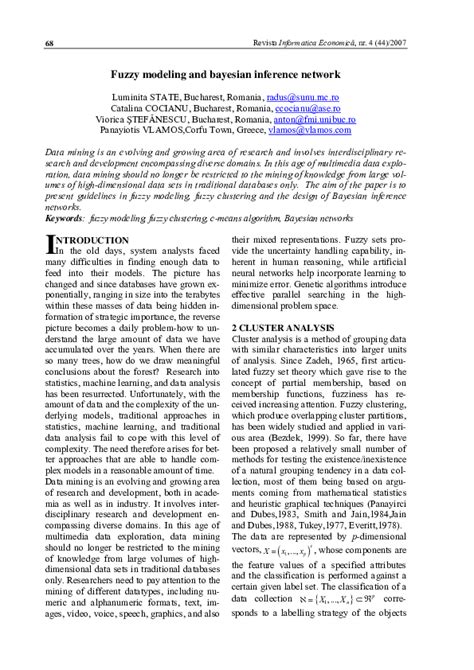 Pdf Fuzzy Modeling And Bayesian Inference Network