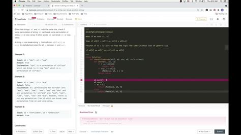 Live Coding Leetcode 1433 Check If A String Can Break Another String