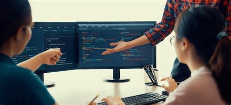 Premium Photo Young Professional Website Developer And Cooperative