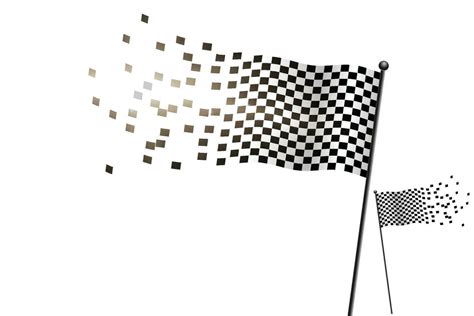 Checkered Flag Wave On White Background Design For Sport Race