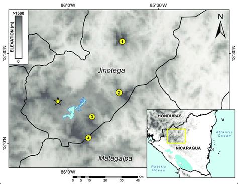 Known Localities Of Oedipina Nica Circles Correspond To Previously