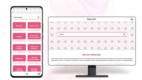Web App And Pwa For Glow Girl Woman Discreet Health Education Figma