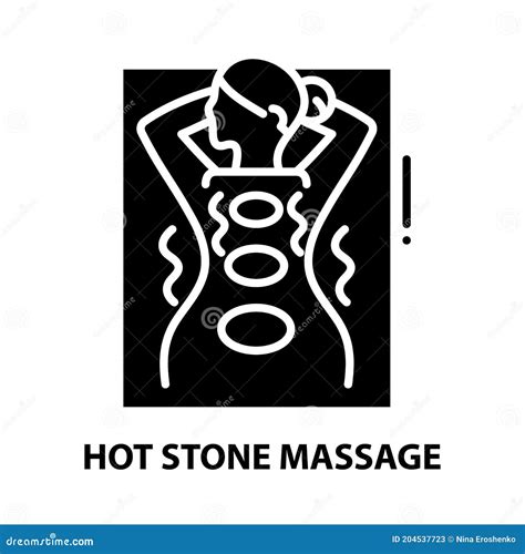 Hot Stone Massage Icon Black Vector Sign With Editable Strokes