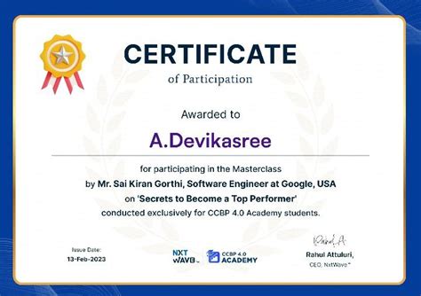 Devika Sree On Linkedin Nxtwave Ccbpacademy Masterclass