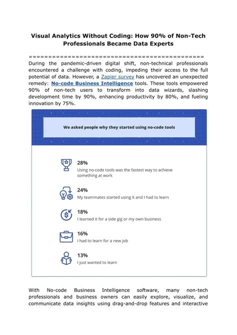 Ppt Visual Analytics Without Coding How 90 Of Non Tech