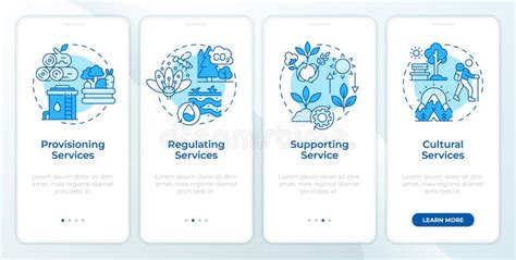 Ecosystem Services Blue Onboarding Mobile App Screen Stock Vector Illustration Of Idea Design