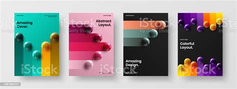 신선한 3d 공 배너 템플릿 번들 간단한 저널 커버 벡터 디자인 개념 조성 A4 용지에 대한 스톡 벡터 아트 및 기타 이미지 A4 용지 개념 개체 그룹 Istock