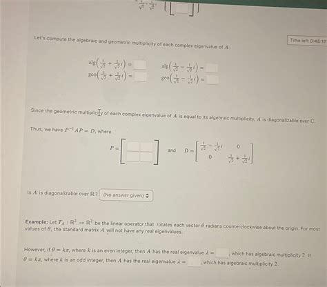 Solved Lets Compute The Algebraic And Geometric