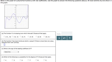 solved below is the graph of a polynomial function f with