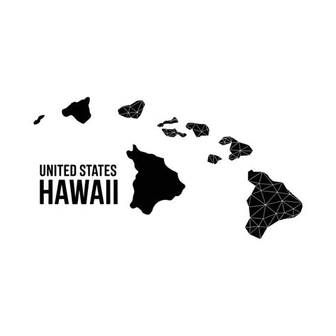A Geometric Black And White Representation Of The Hawaiian Islands And