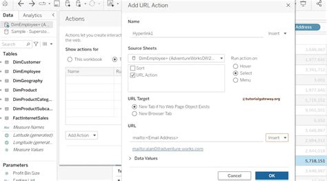 tableau go to url action