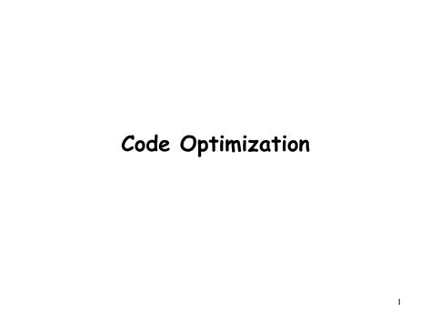 Ppt Advanced Code Optimization Techniques For Modern Processors