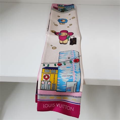 Louis Vuitton 머플러 스카프 루이비통 비비엔 방도 실크 스카프 로즈 M77932 원래 명품은 필웨이 Feelway