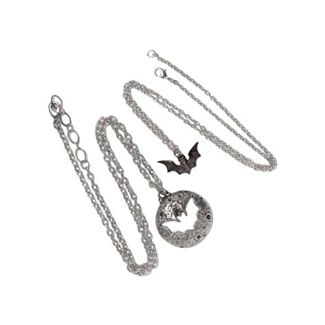 Alchemy England Luna Roost Necklace Bat And Moon Pendant Ro Rox