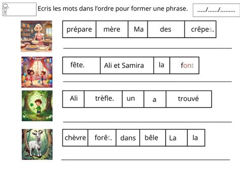 Remettre Les Mots Dans Lordre Cp Ressource Pédagogique Pour Ton