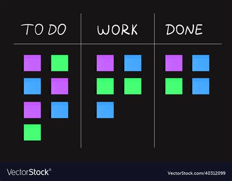 blackboard with tasks sorting scheme royalty free vector
