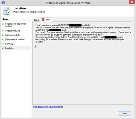The Hastings Files Error 347 When Installing Dpm 2012 R2 Agent On Hyper V 2008 R2
