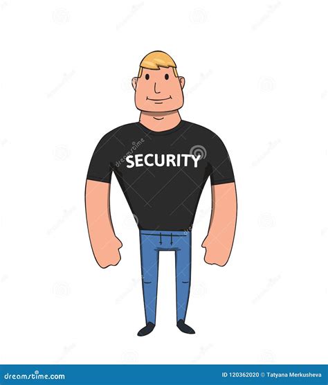 Security Guy Cartoon Character Flat Vector Illustration Stock Vector Illustration Of Guard