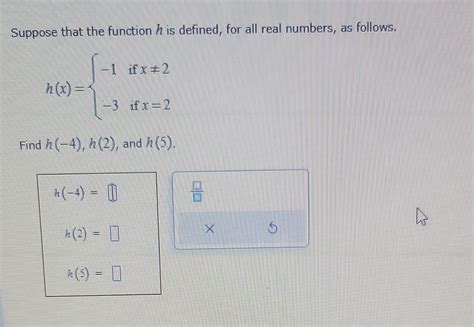 solved suppose that the function h is defined for all real