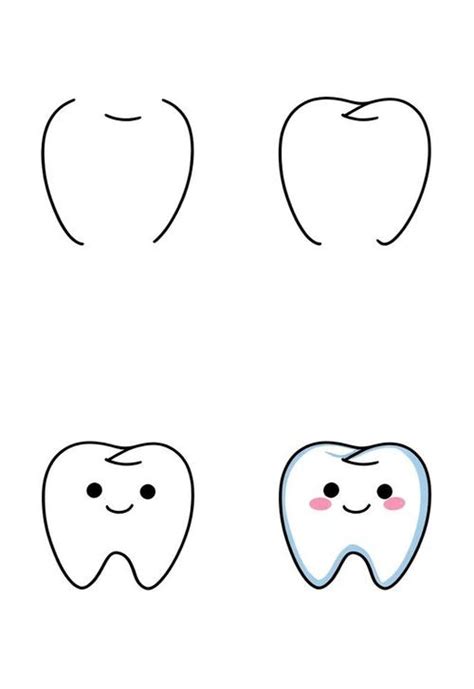 教幼儿画牙齿简笔画简单（最新10张） 简笔画图片大全