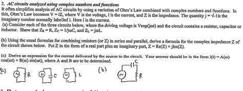 Solved AC Circuits Analyzed Using Complex Numbers And Chegg