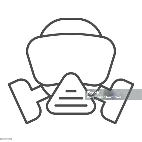 호흡보호구 얇은 선 아이콘입니다 흰색 배경에 소방관 가스 마스크 개요 스타일 그림 안전 표지판 모바일 개념 및 웹 디자인에 대 한 보호 화재 마스크 벡터 그래픽 가냘픈에