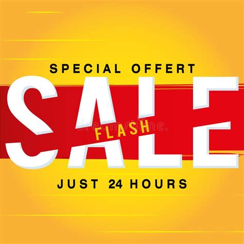 Colored Flash Sale Template With Text Vector Stock Vector