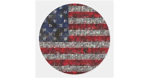 American Flag Classic Round Sticker Zazzle