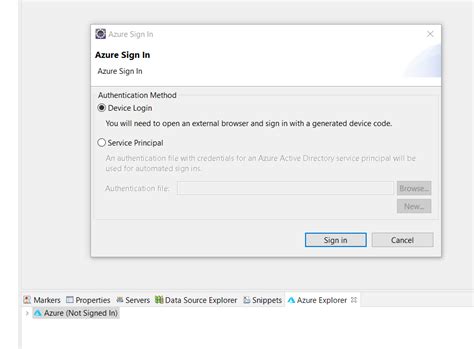 Eclipse Azure Toolkit For Eclipse Sign In Button Not Working Issue Microsoft Azure