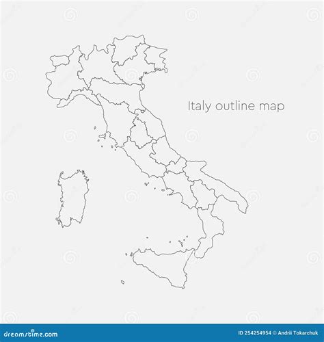 Vector Map Country Italy Divided On Regions Illustration Megapixl