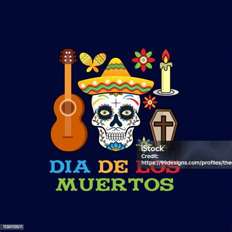 디 아 드 로스 안 돼 죽은 벡터 일러스트 레이 션의 하루 설탕 두개골 꽃 장식 테두리와 배너 또는 파티 전단지 디자인 벡터 0명에 대한 스톡 벡터 아트 및 기타 이미지