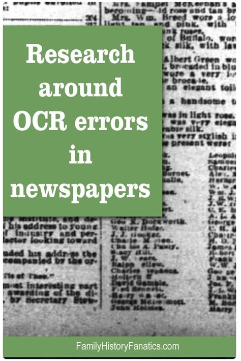 Working Around OCR Errors In Genealogy Newspapers