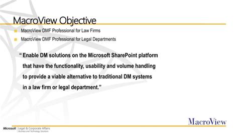 Ppt Macroview Dmf Enabling Sharepoint Based Dm Solutions That Meet