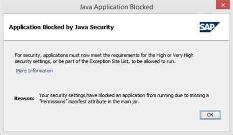 Java 8 Update 20 40 Security Error Prevents Esr Sap Community