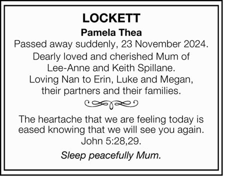 Lockett Pamela Thea Tributes The Advocate The Advocate Burnie Tas